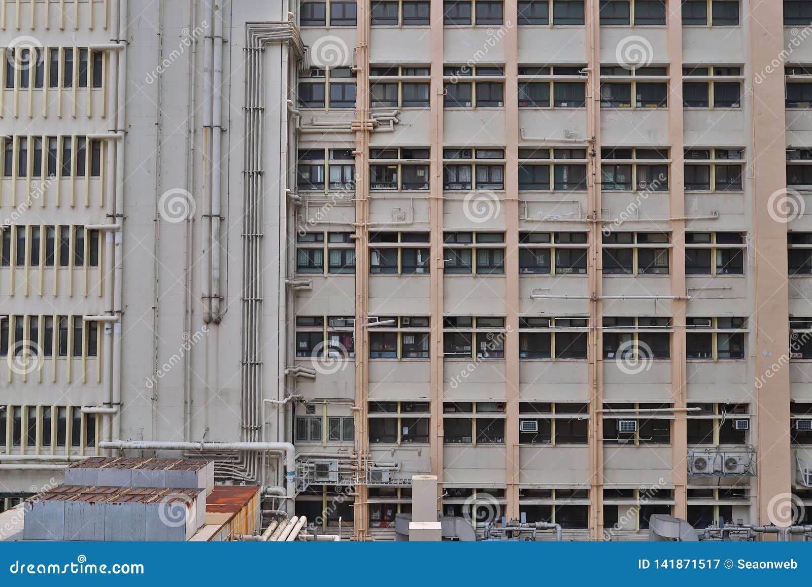 Hospital Building with Many Windows. Architectural Hk Stock Image ...