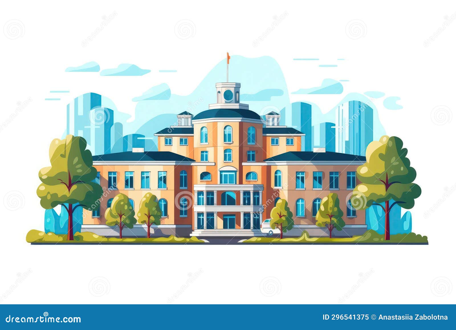 Hospital Building Sticker on White Background. Generative AI Stock ...