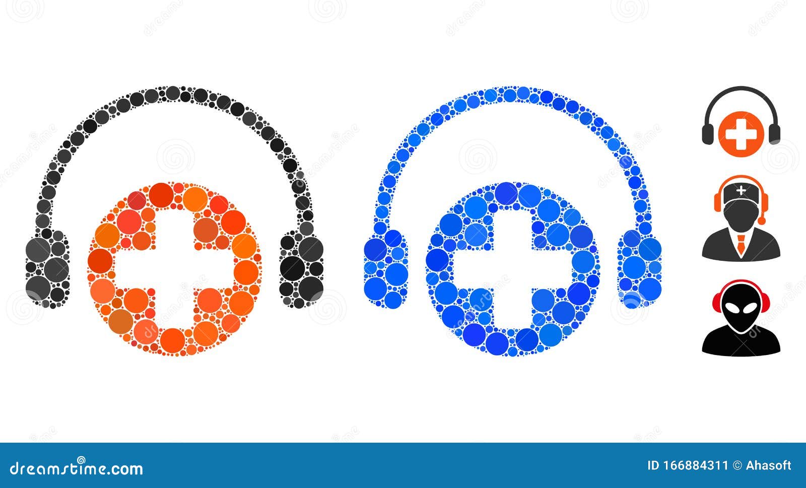 Hospital Call Service Composition Icon of Round Dots Stock Vector ...
