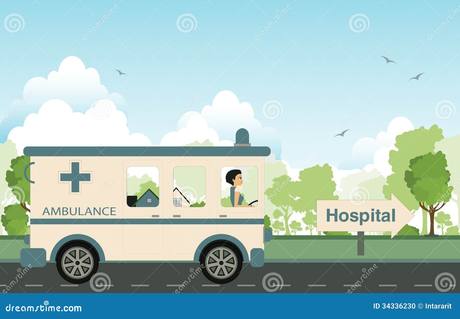 Hospital car. stock vector. Illustration of ambulance - 34336230
