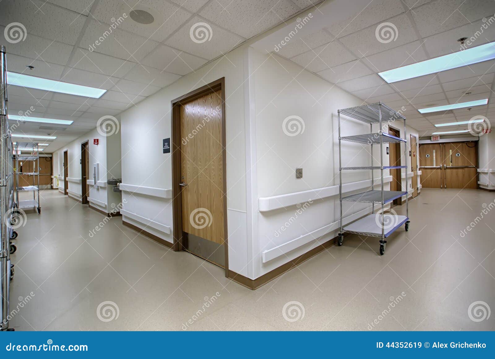 Hospital corridor hallway stock image. Image of modern - 44352619