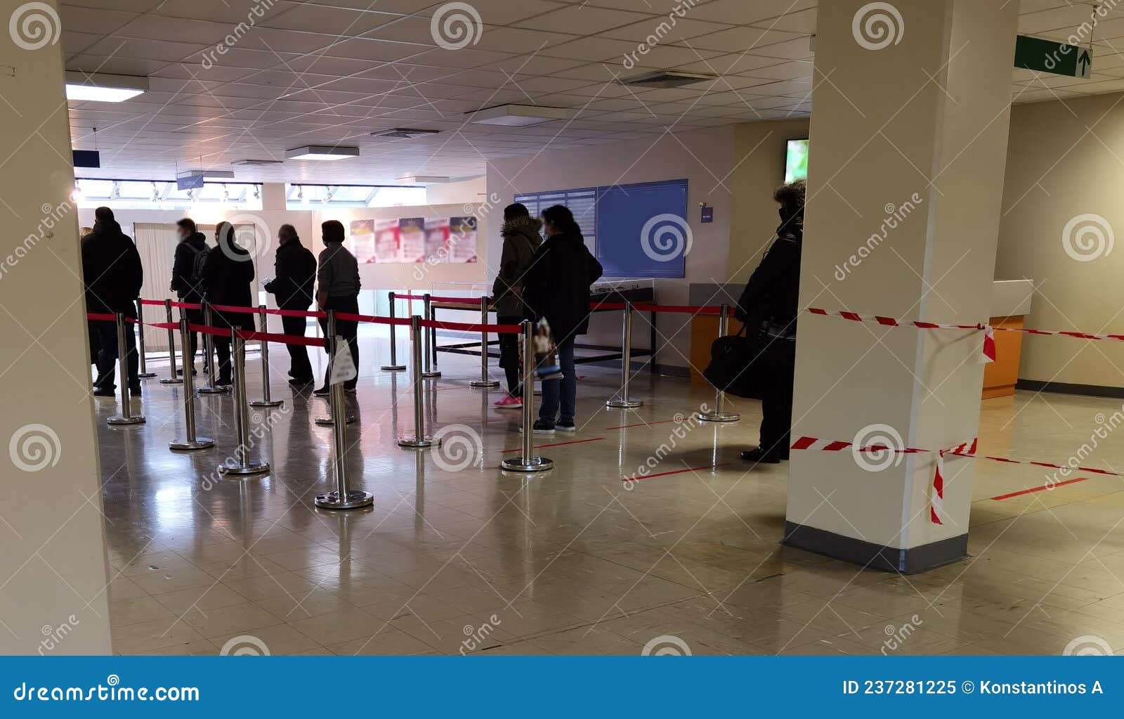 Hospital Corridor People in Queue Waiting in an Office Editorial Image ...