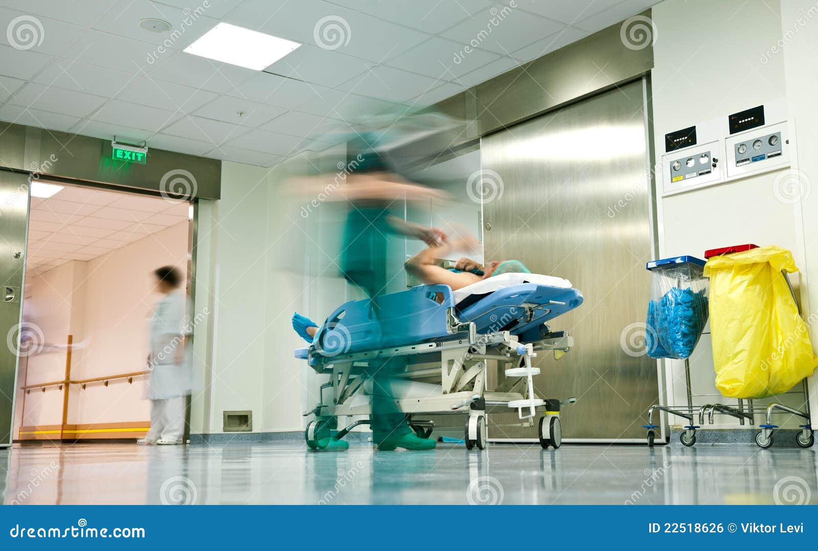 Hospital corridor trolley stock photo. Image of hygiene - 22518626