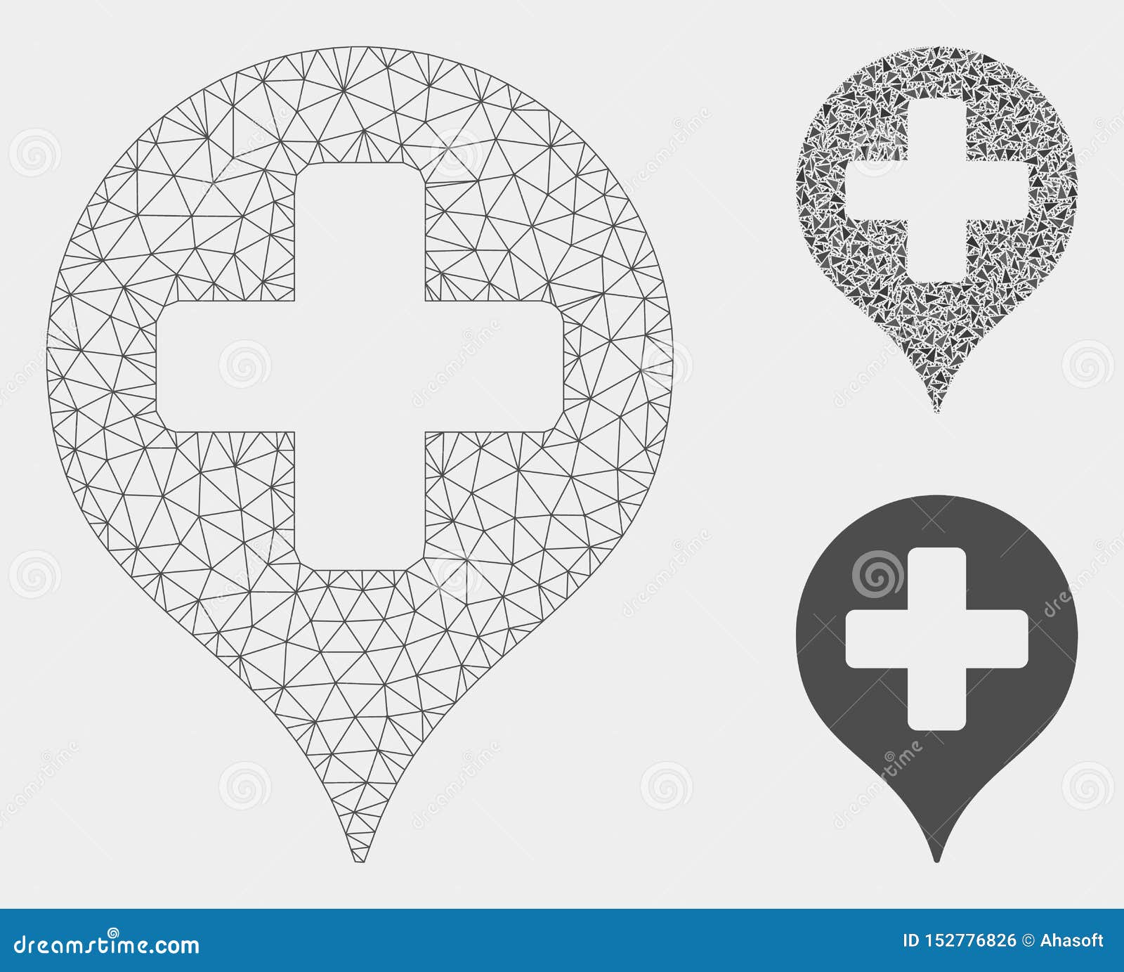 Hospital Cross Map Marker Vector Mesh Carcass Model and Triangle Mosaic ... Hospital Cross Map Marker Vector Mesh Carcass Model and Triangle Mosaic ...