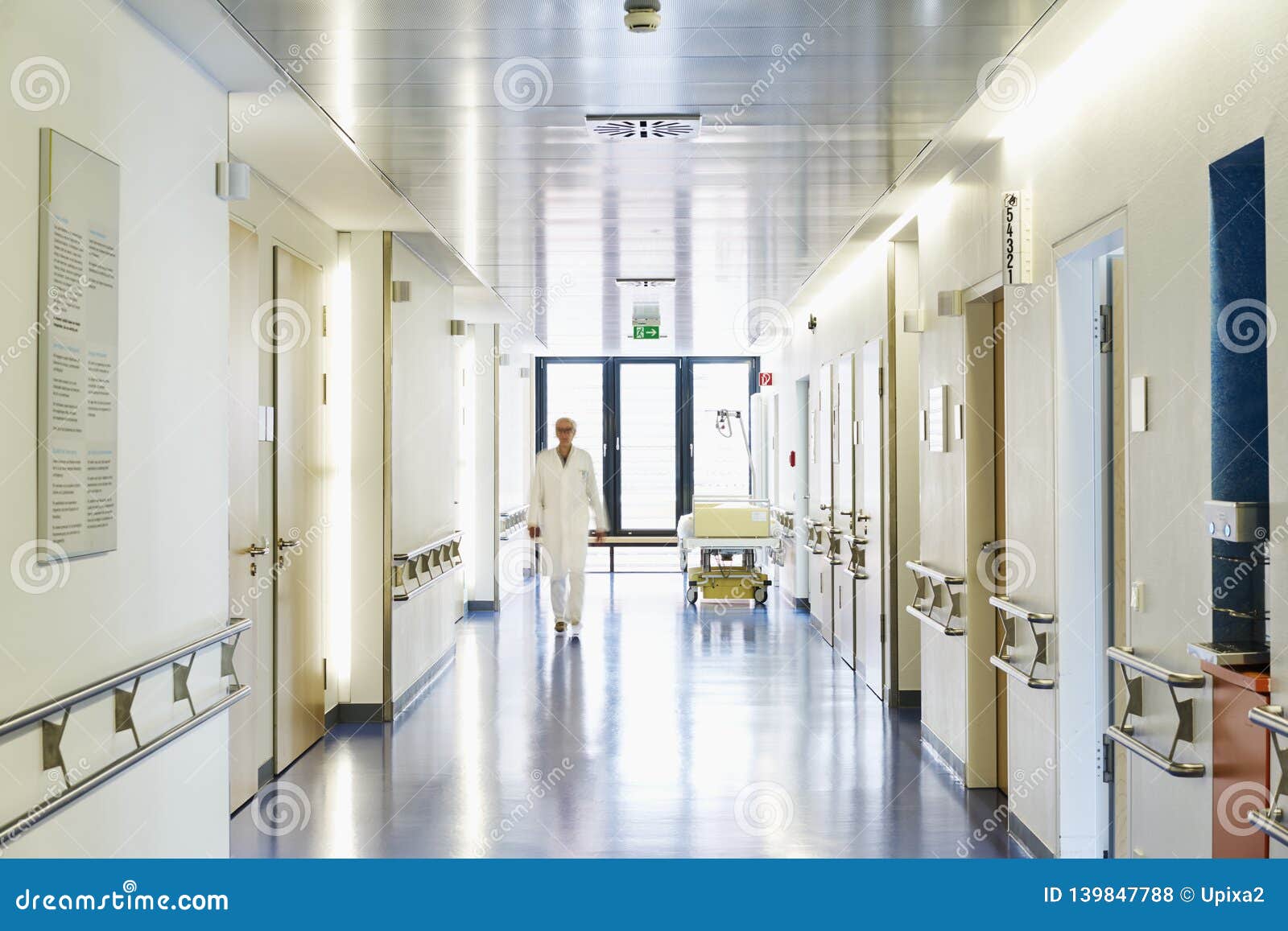 Hospital Doctor Bed Blurred from Front Stock Photo - Image of blurred ...