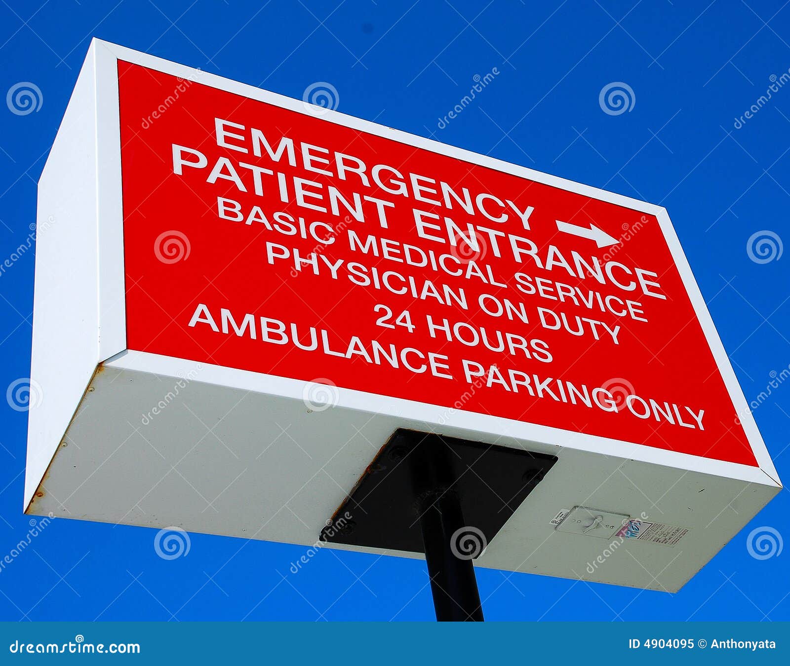 Hospital Emergency Signage 2 Stock Image - Image of script, blue: 4904095