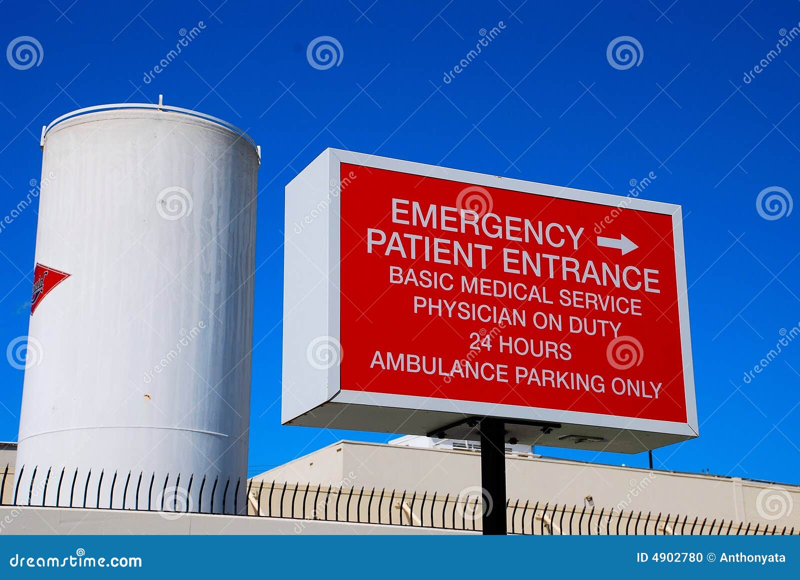 Hospital Emergency Signage stock photo. Image of oxygen - 4902780