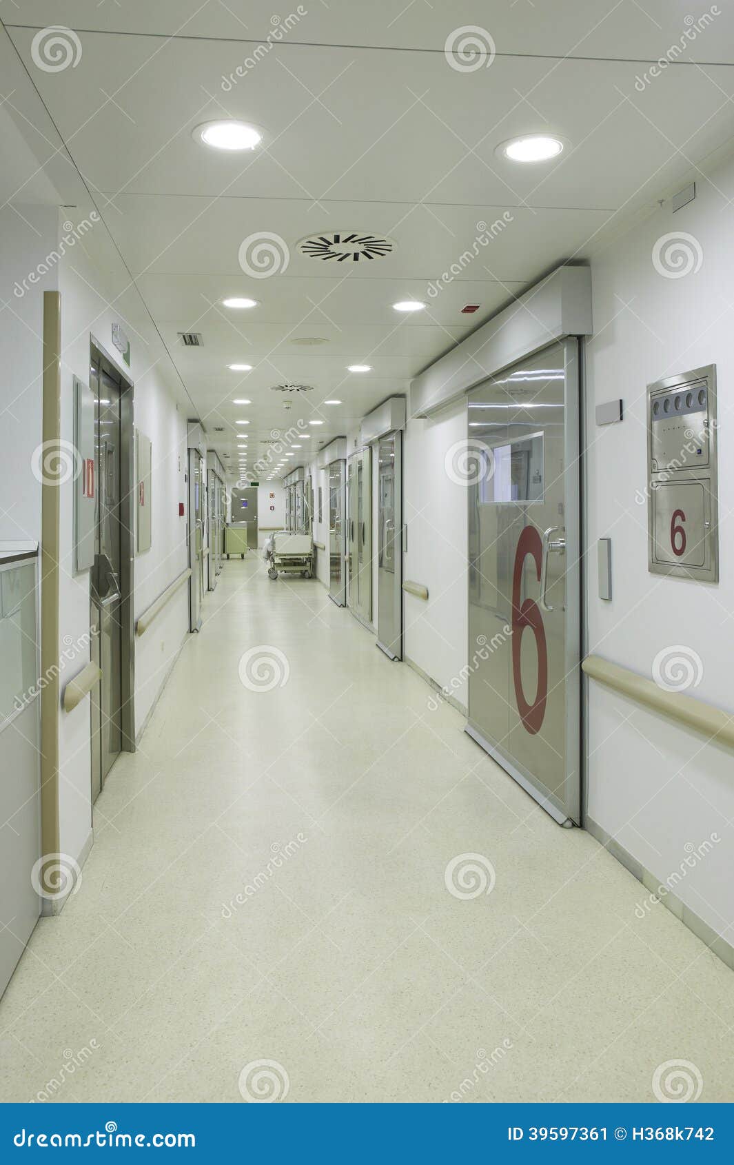 Hospital Emergency and Surgery Corridor. Stock Image - Image of modern ...