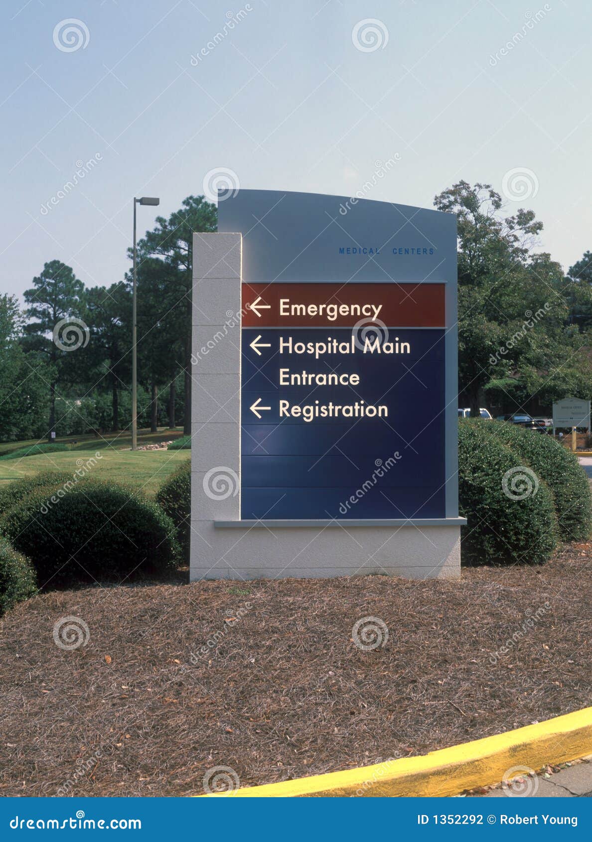 Hospital entrance sign stock photo. Image of blue, signage - 1352292