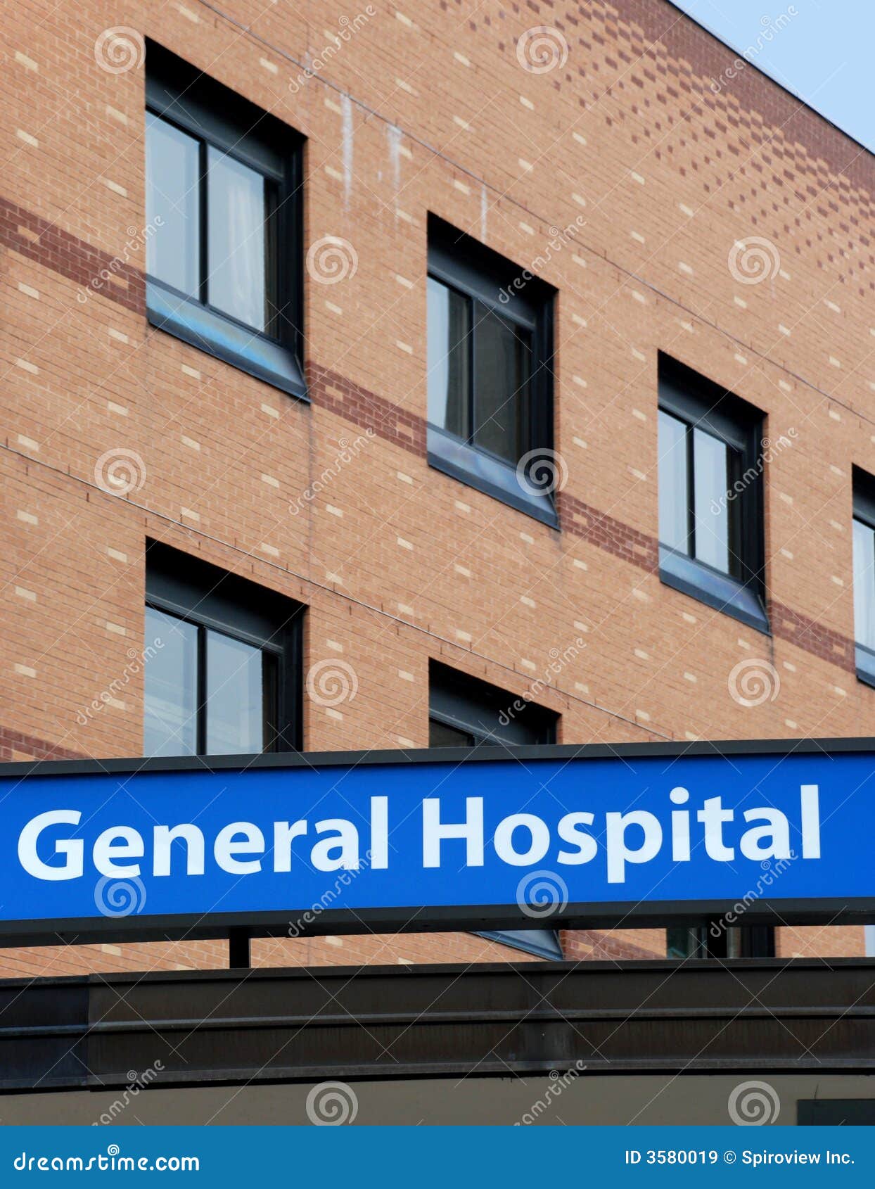 Hospital facade with sign stock image. Image of siding - 3580019