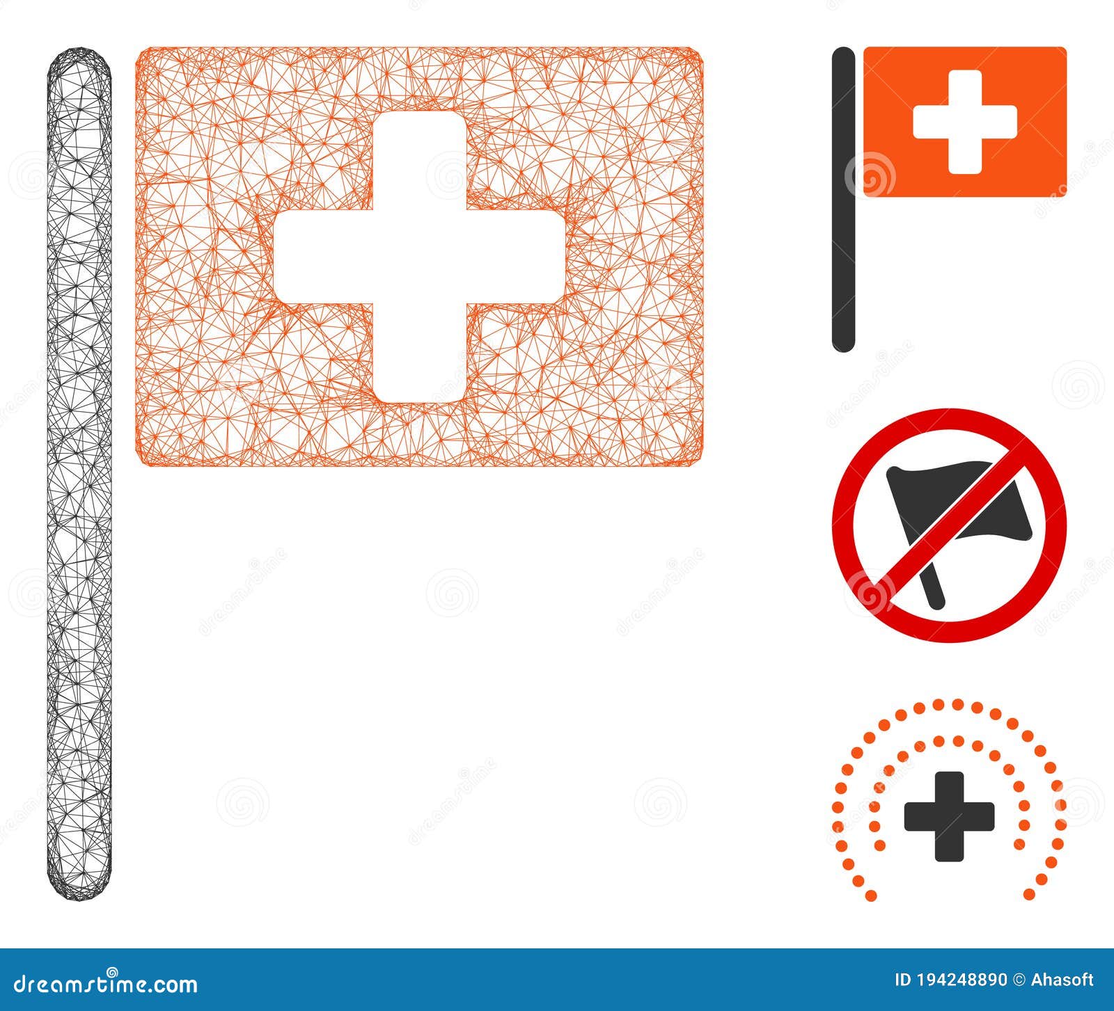 Hospital Flag Polygonal Web Vector Mesh Illustration Stock Vector ...