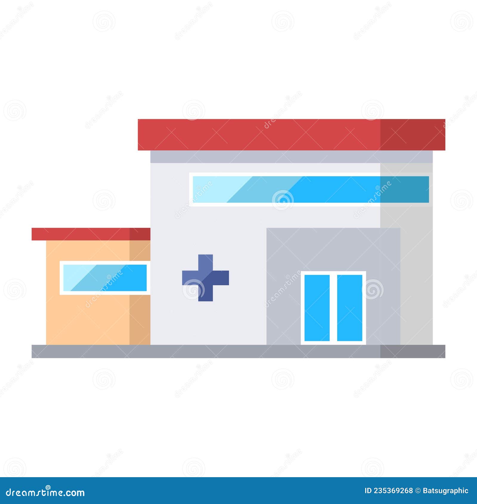 Hospital Flat Clipart Vector Illustration Stock Vector - Illustration ...