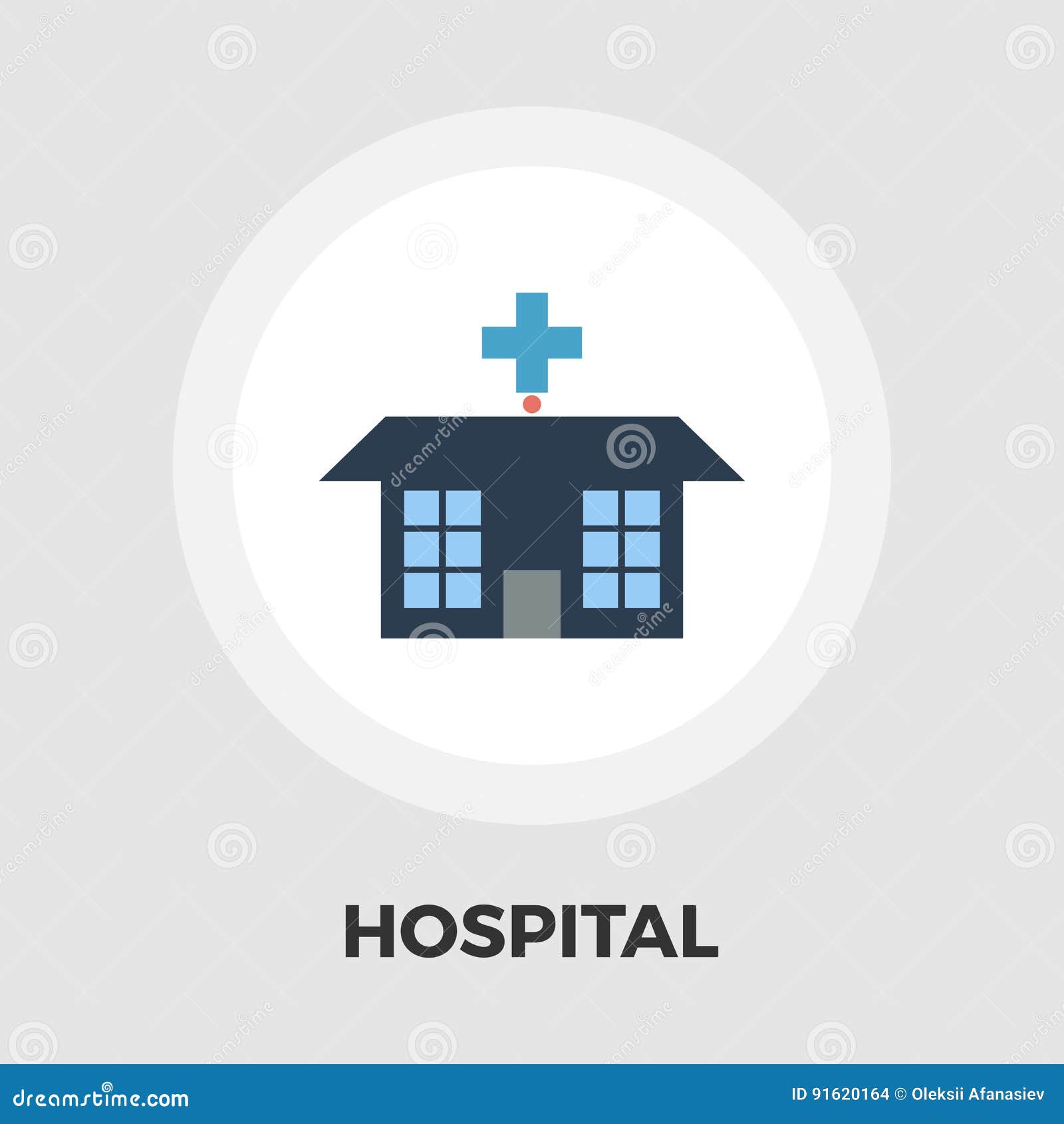 Hospital flat icon stock vector. Illustration of building - 91620164