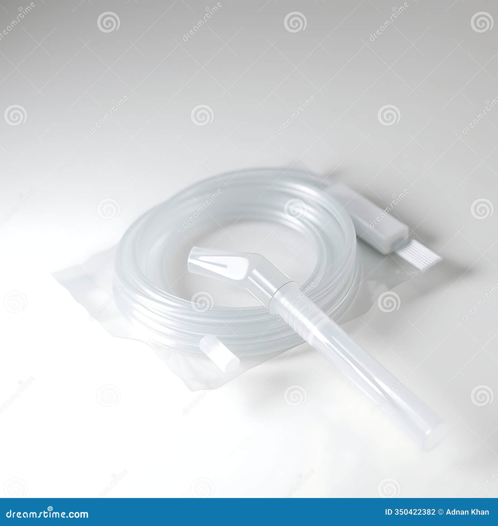 A Hospital Grade Suction Catheter in Sterile Packaging on a Clean White ...