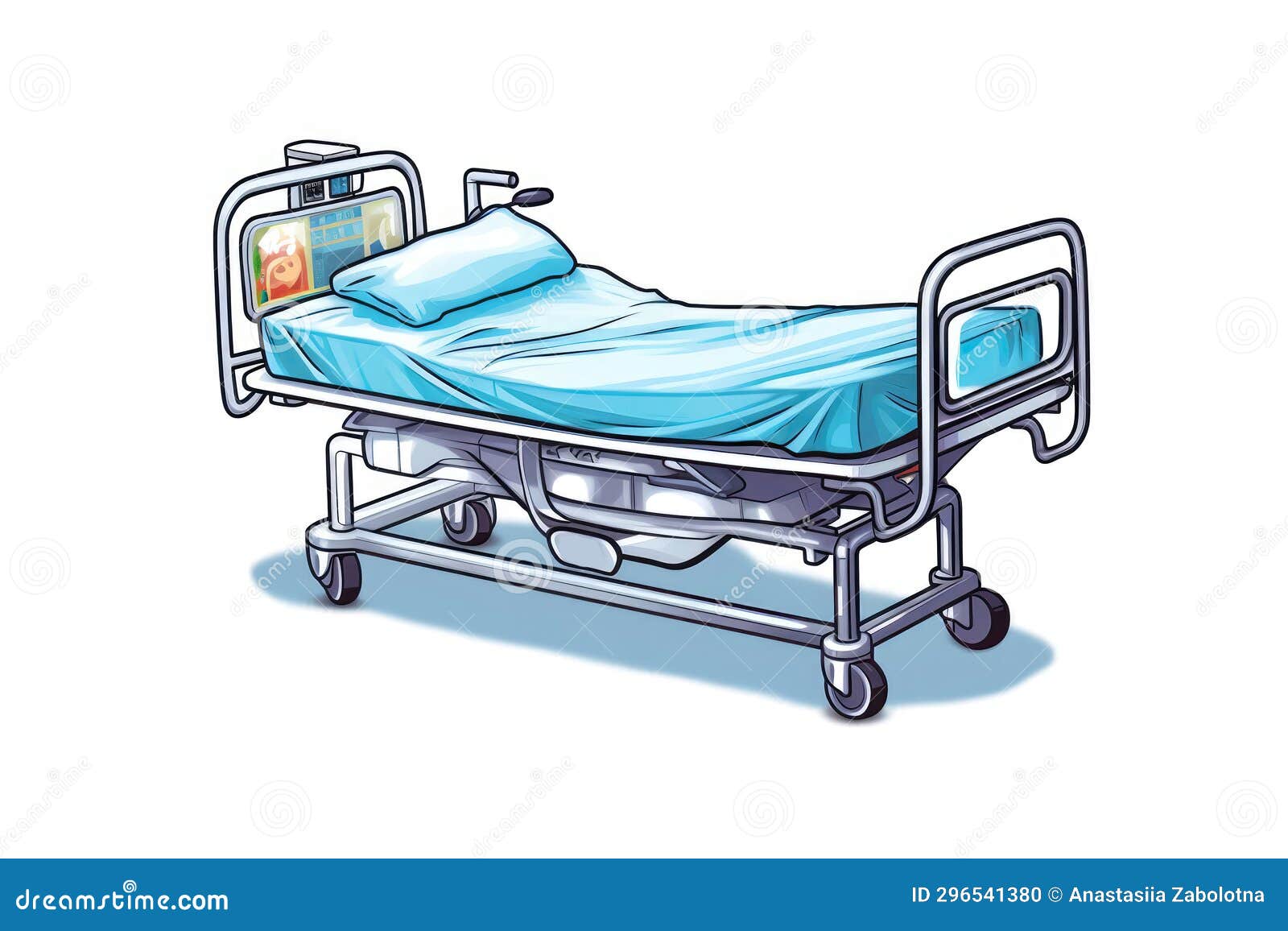 Hospital Gurney Icon For Patient Bed Or Ambulance Stretcher Cartoon ...