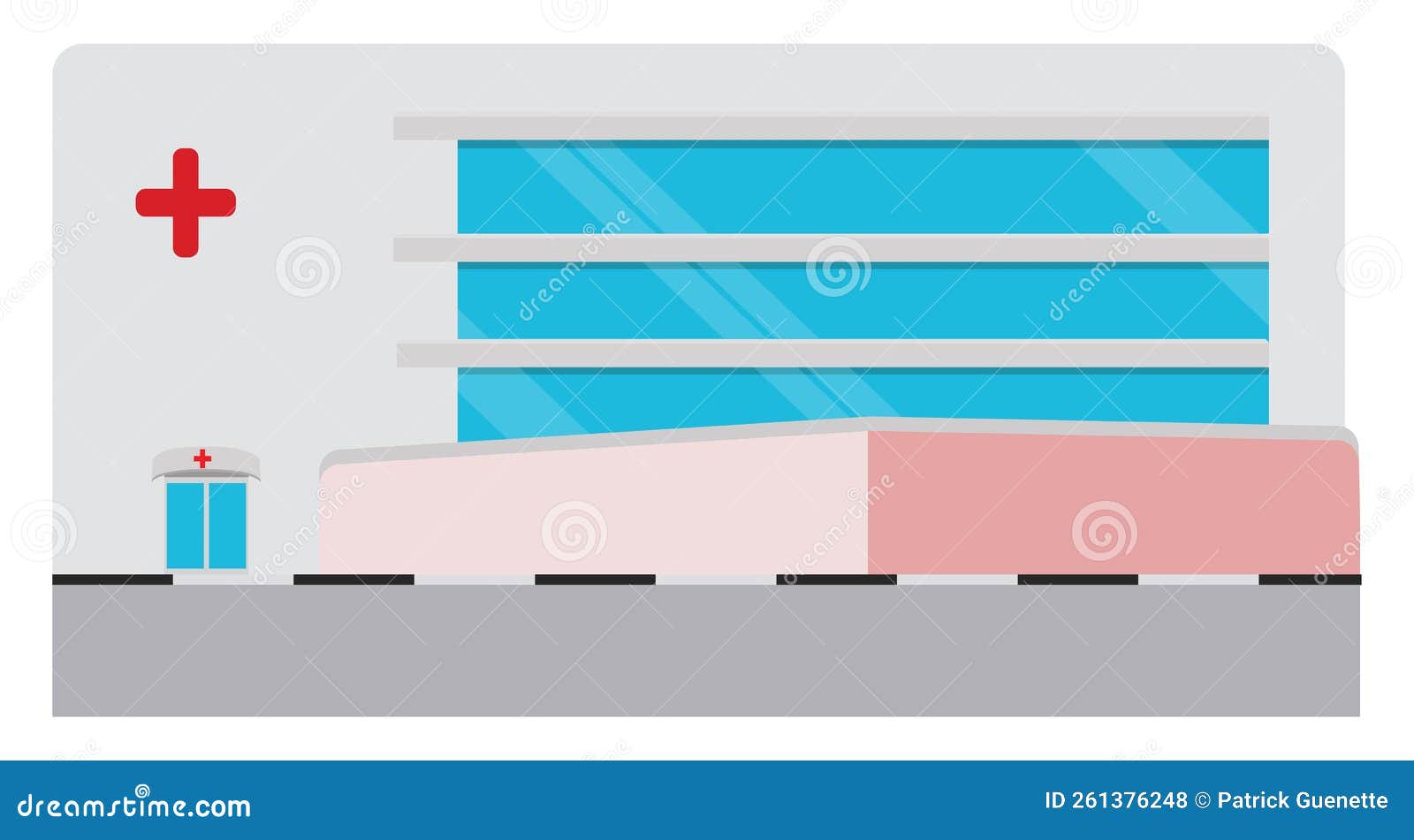 Hospital, icon stock vector. Illustration of assistance - 261376248