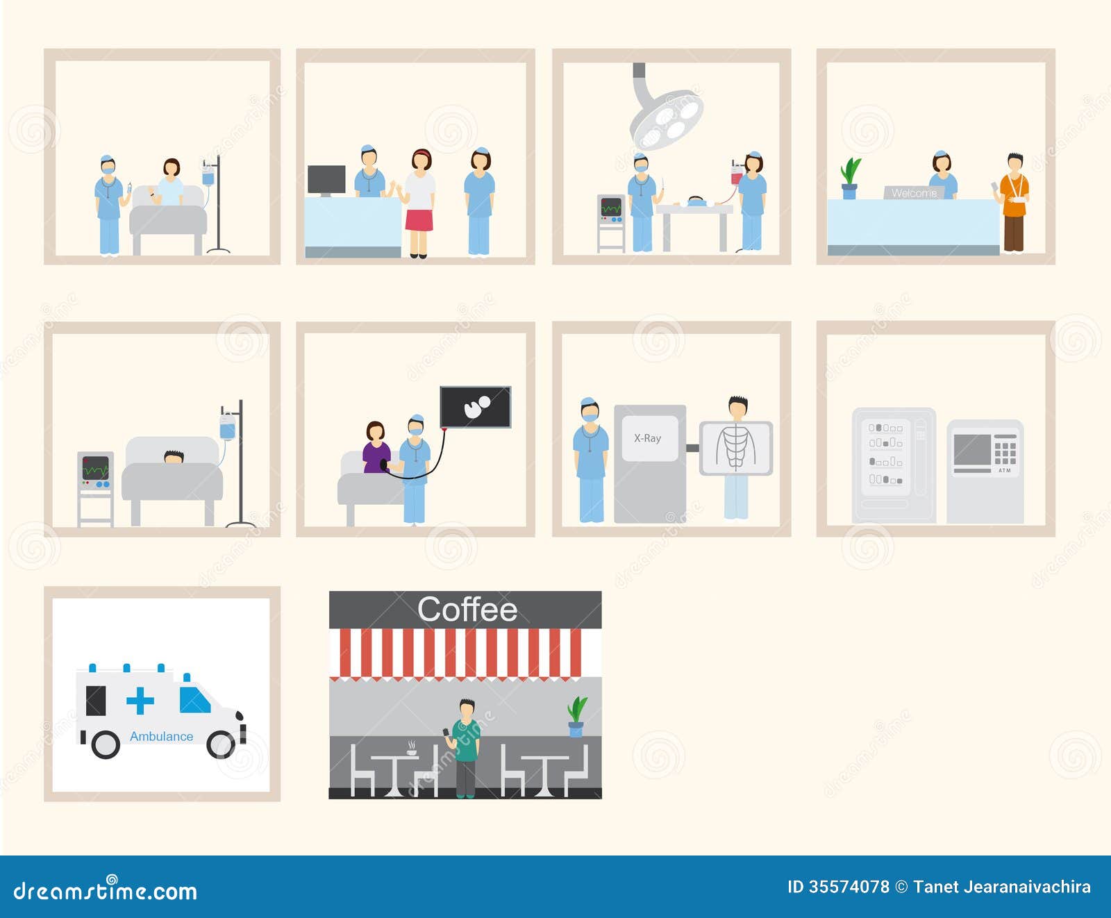 Hospital Infographic & Flat Design Stock Vector - Illustration of ...
