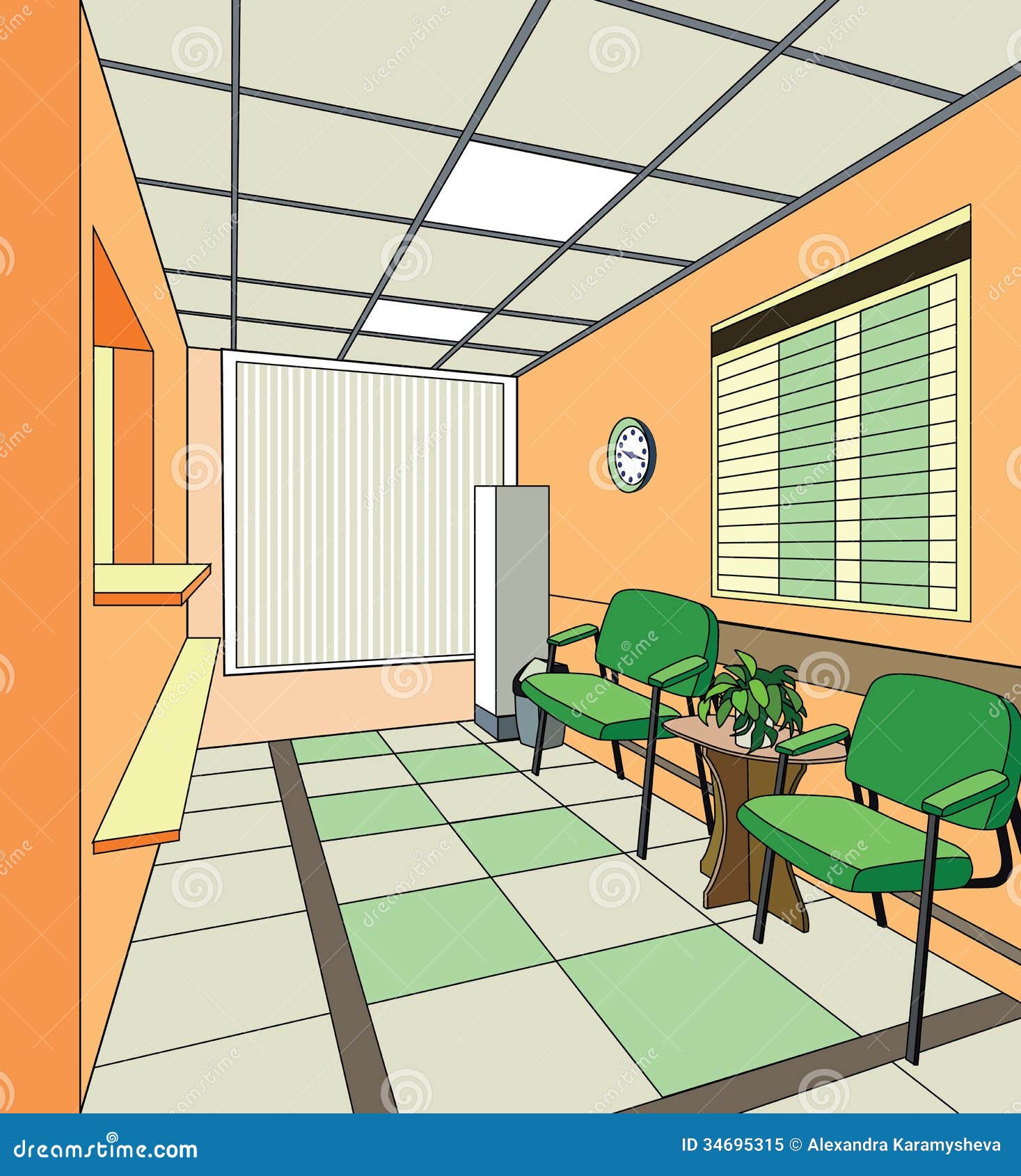 Hospital Interior With Doctor Testing Patients. Medical Vector ...