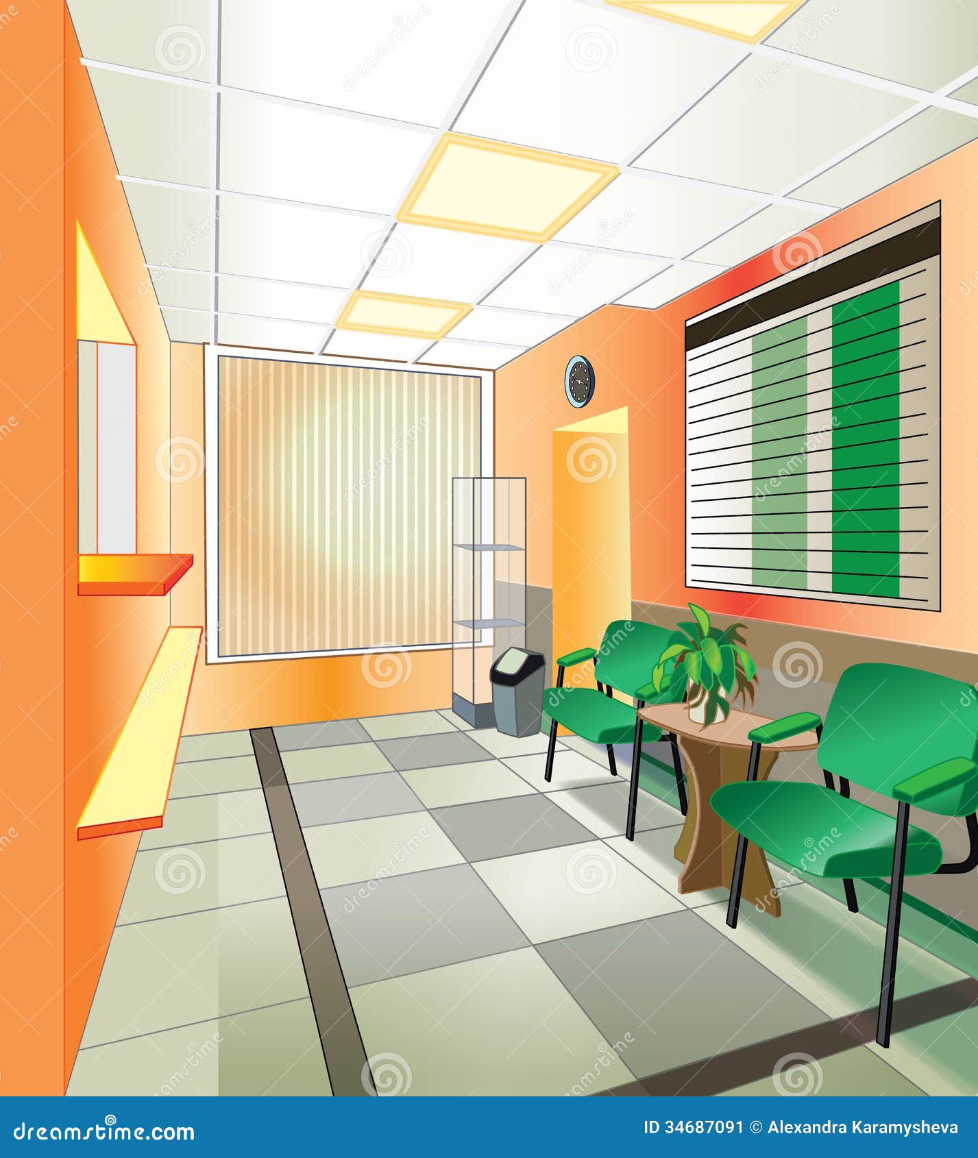 Hospital interior stock vector. Illustration of built - 34687091