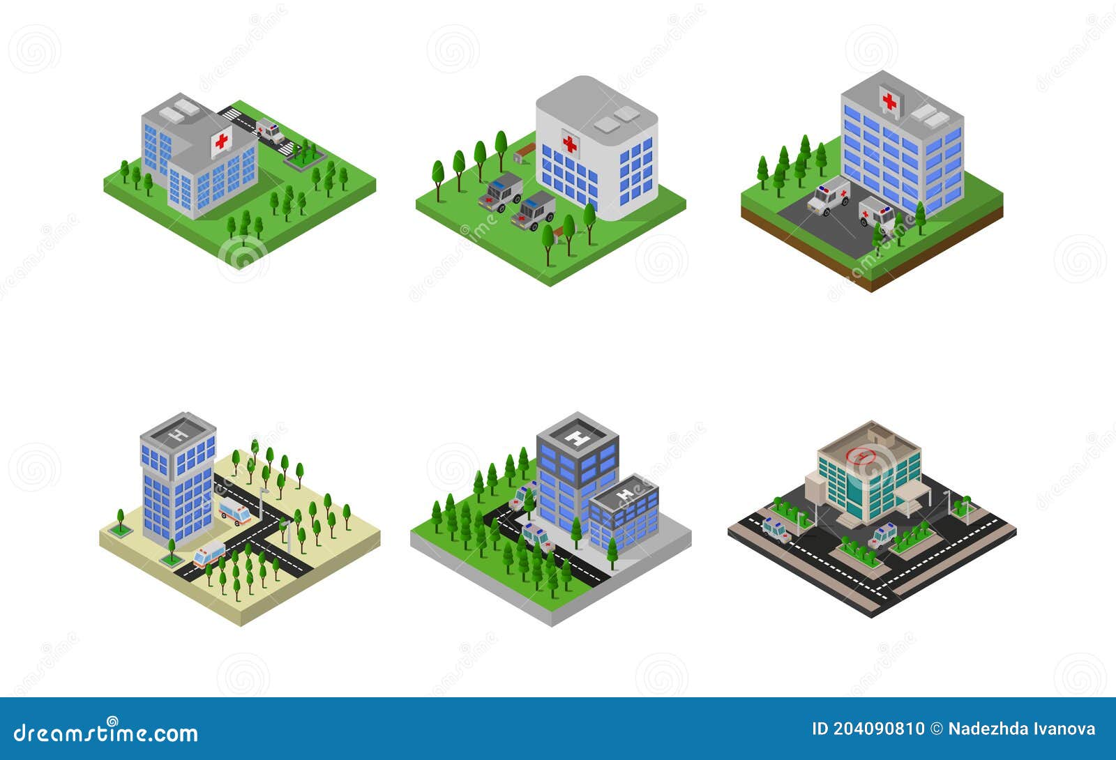 Hospital Isometric Vector Illustration EPS 10 Stock Illustration ...