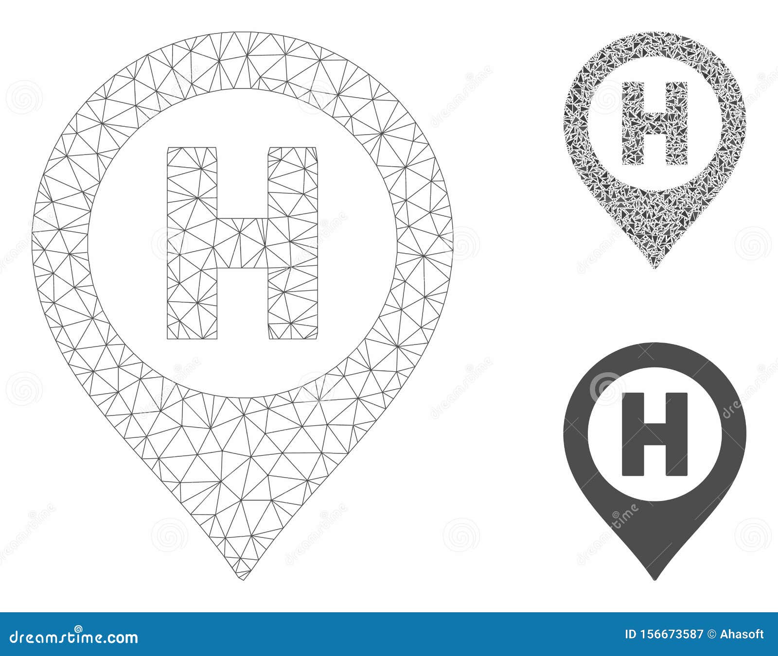 Hospital Letter Marker Vector Mesh Carcass Model and Triangle Mosaic ... Hospital Letter Marker Vector Mesh Carcass Model and Triangle Mosaic ...