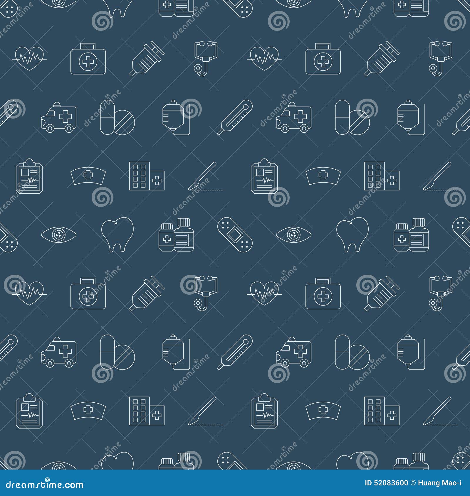 Hospital Line Icon Pattern Set Stock Vector - Illustration of care ...