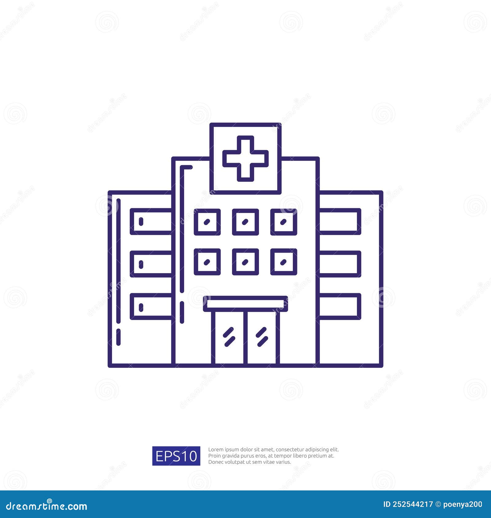 Hospital Line Icon. Vector Logo Illustration Stock Vector ...