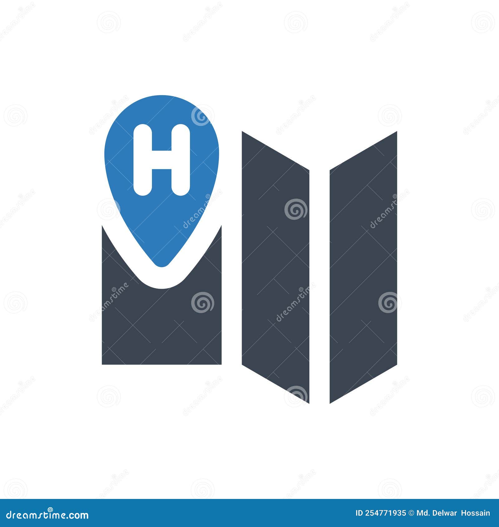 Hospital location icon stock vector. Illustration of navigation - 254771935