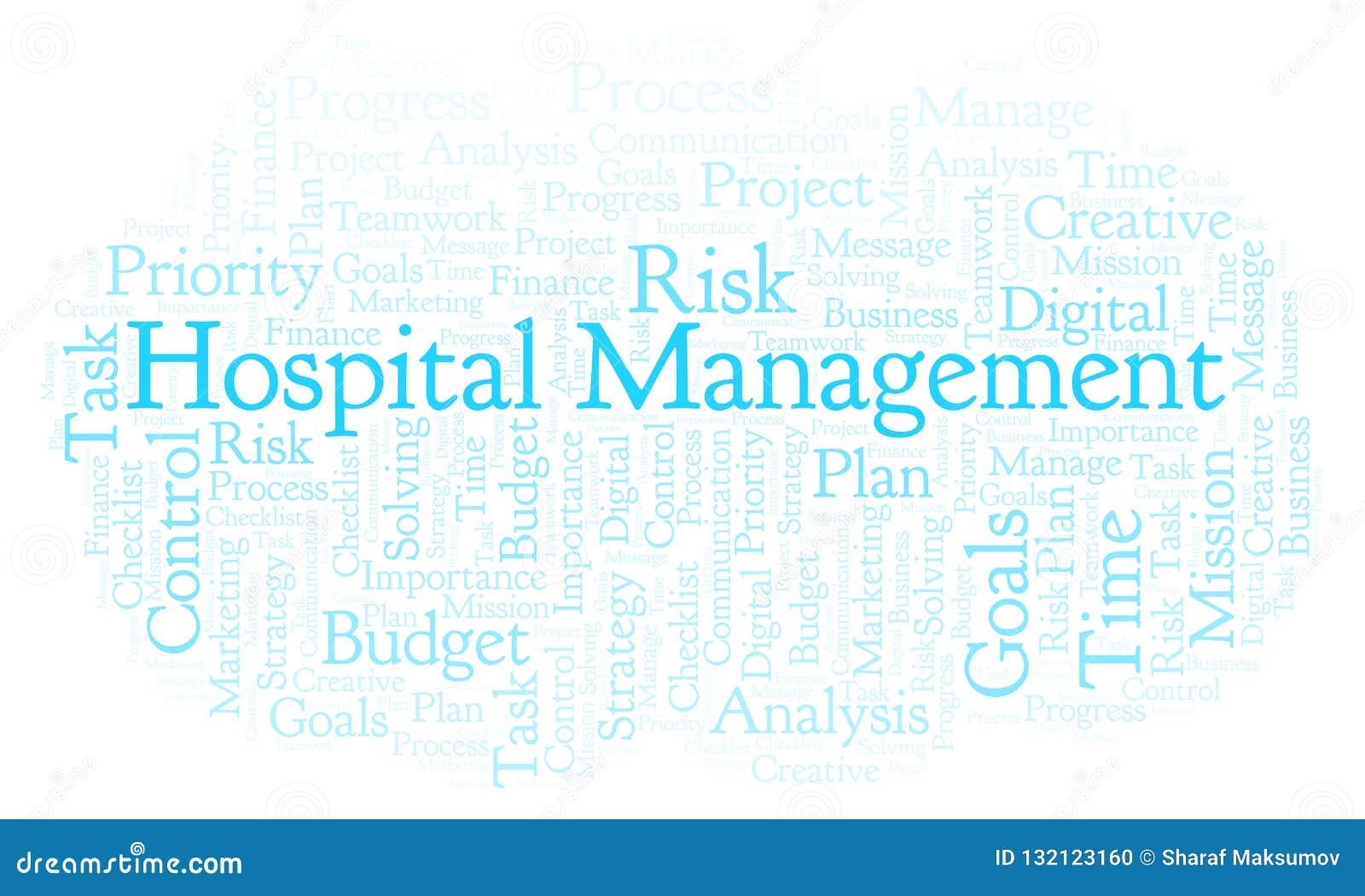 Hospital Management Word Cloud, Made with Text only Stock Illustration ...