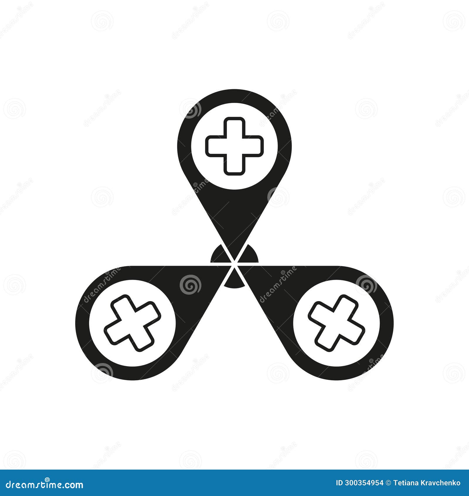 Hospital Map Markers Icon. Vector Illustration. EPS 10 Stock Vector ...