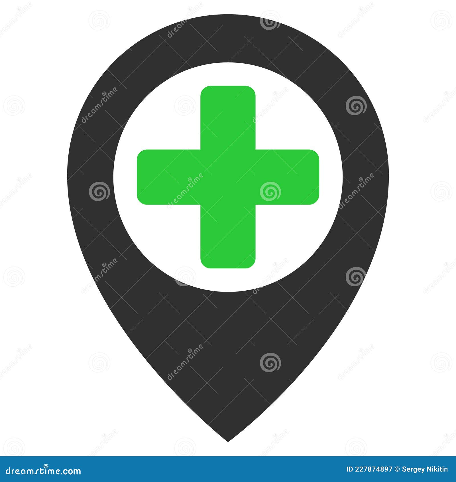 Hospital Map Pointer Flat Icon Symbol Stock Vector - Illustration of ...