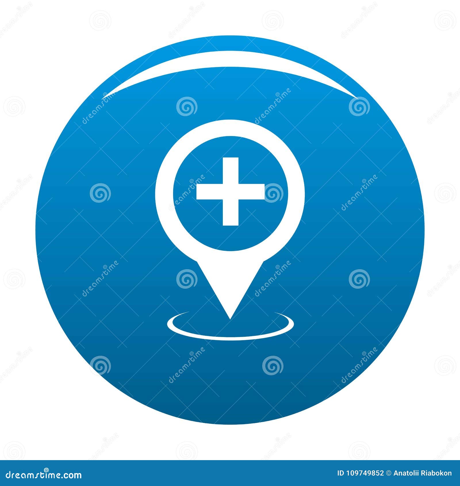 Hospital Map Pointer Icon Blue Vector Stock Vector - Illustration of ...
