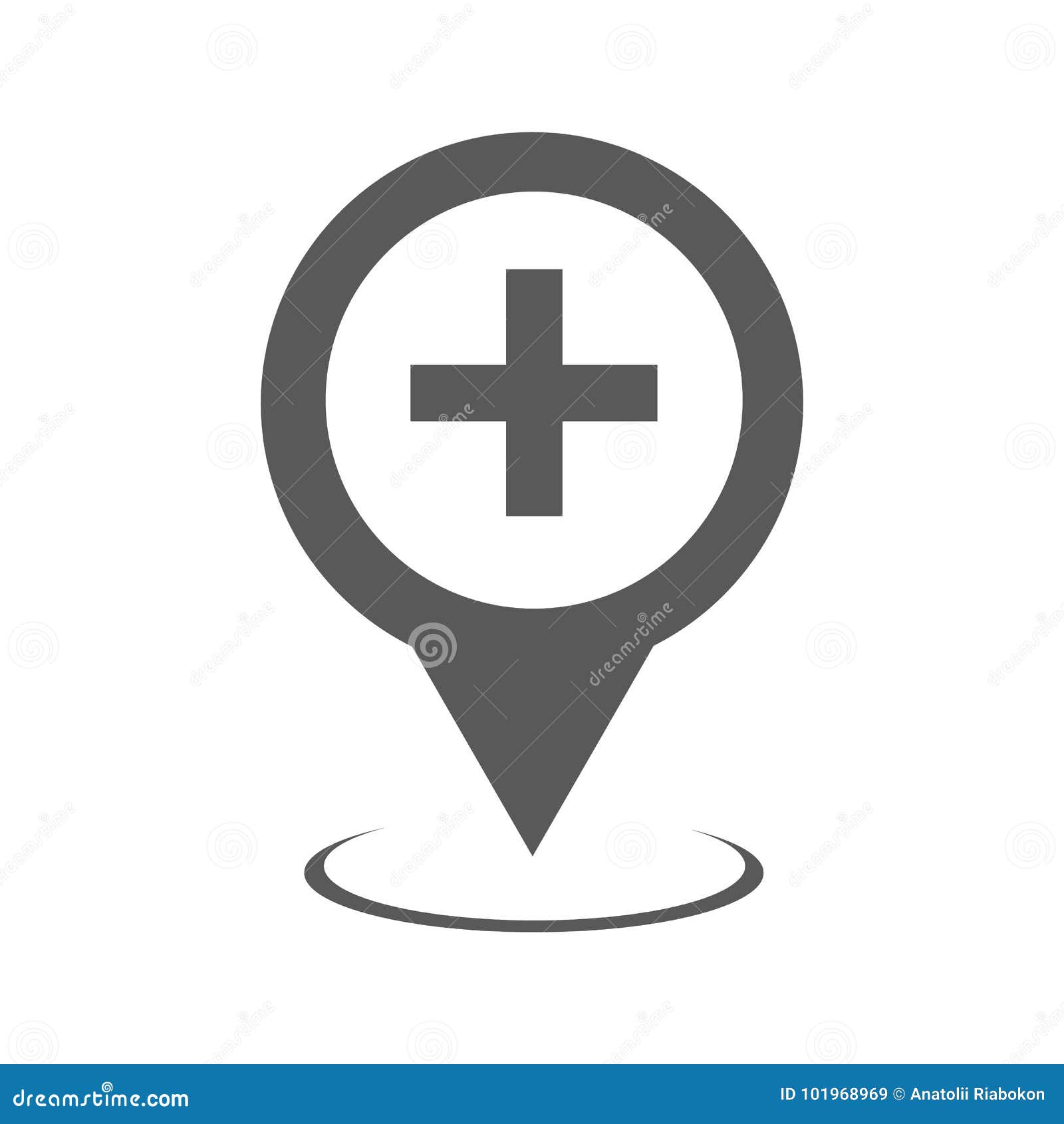Hospital Map Pointer Icon Vector Simple Stock Vector - Illustration of ...