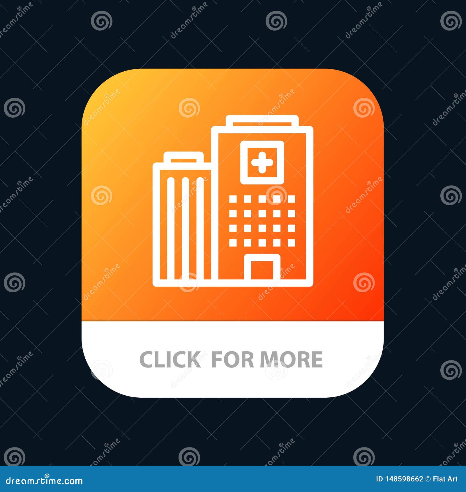 Hospital, Medical, Building, Care Mobile App Button. Android and IOS ...