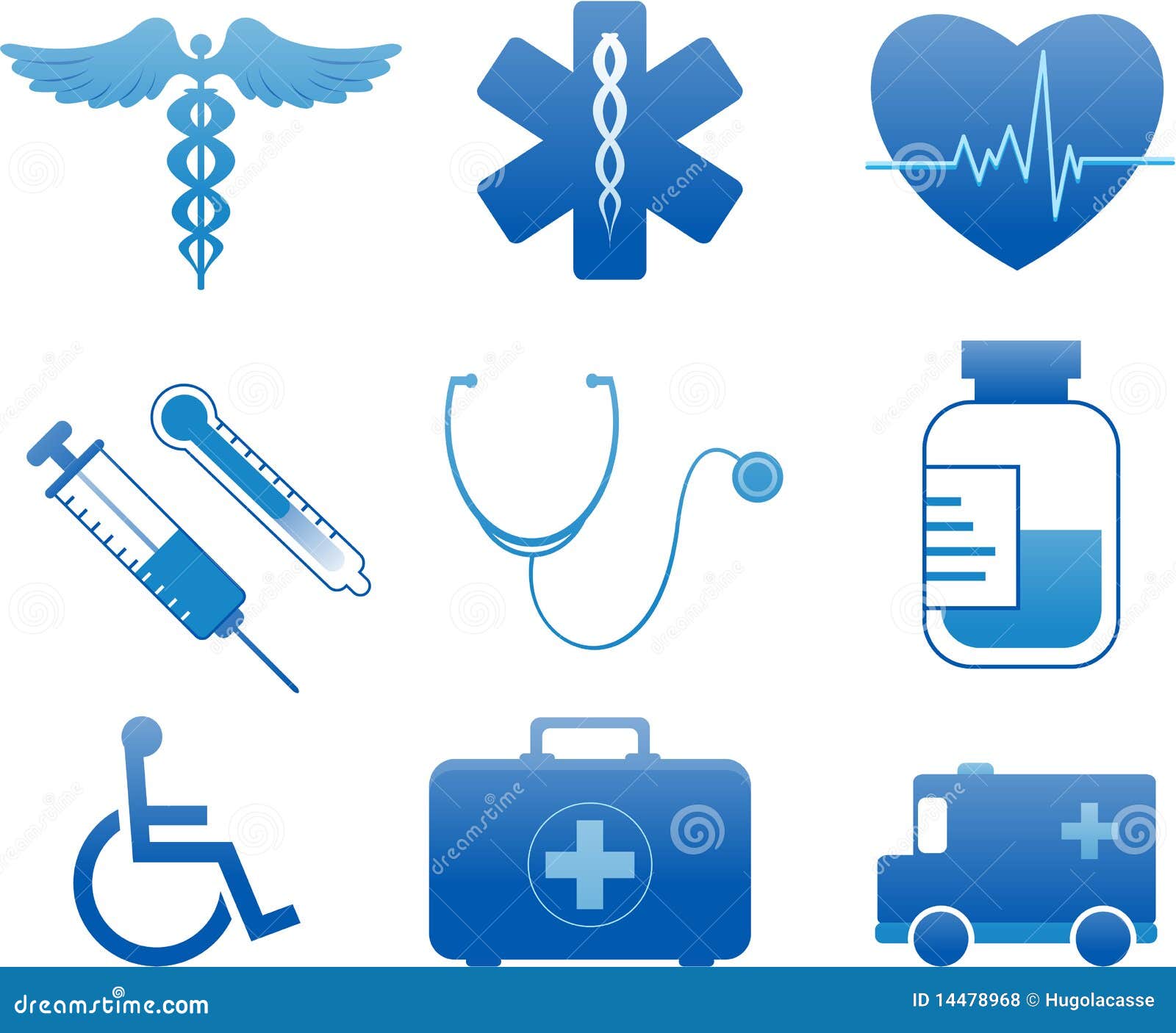 Hospital and medical icons stock illustration. Illustration of ...