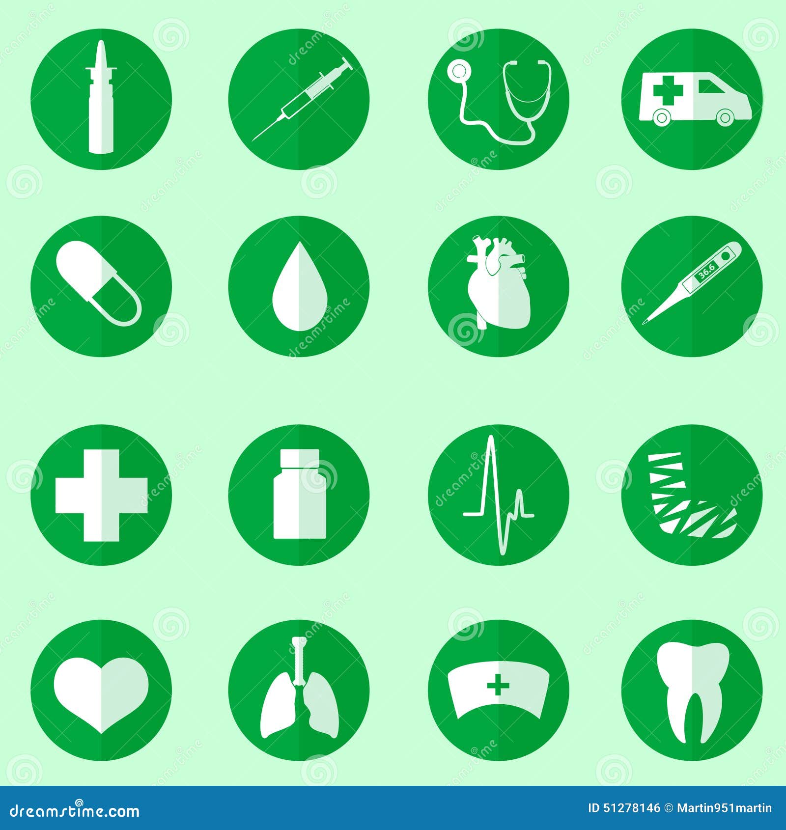 Hospital and Medical Icons Set in Circle Stock Vector - Illustration of ...