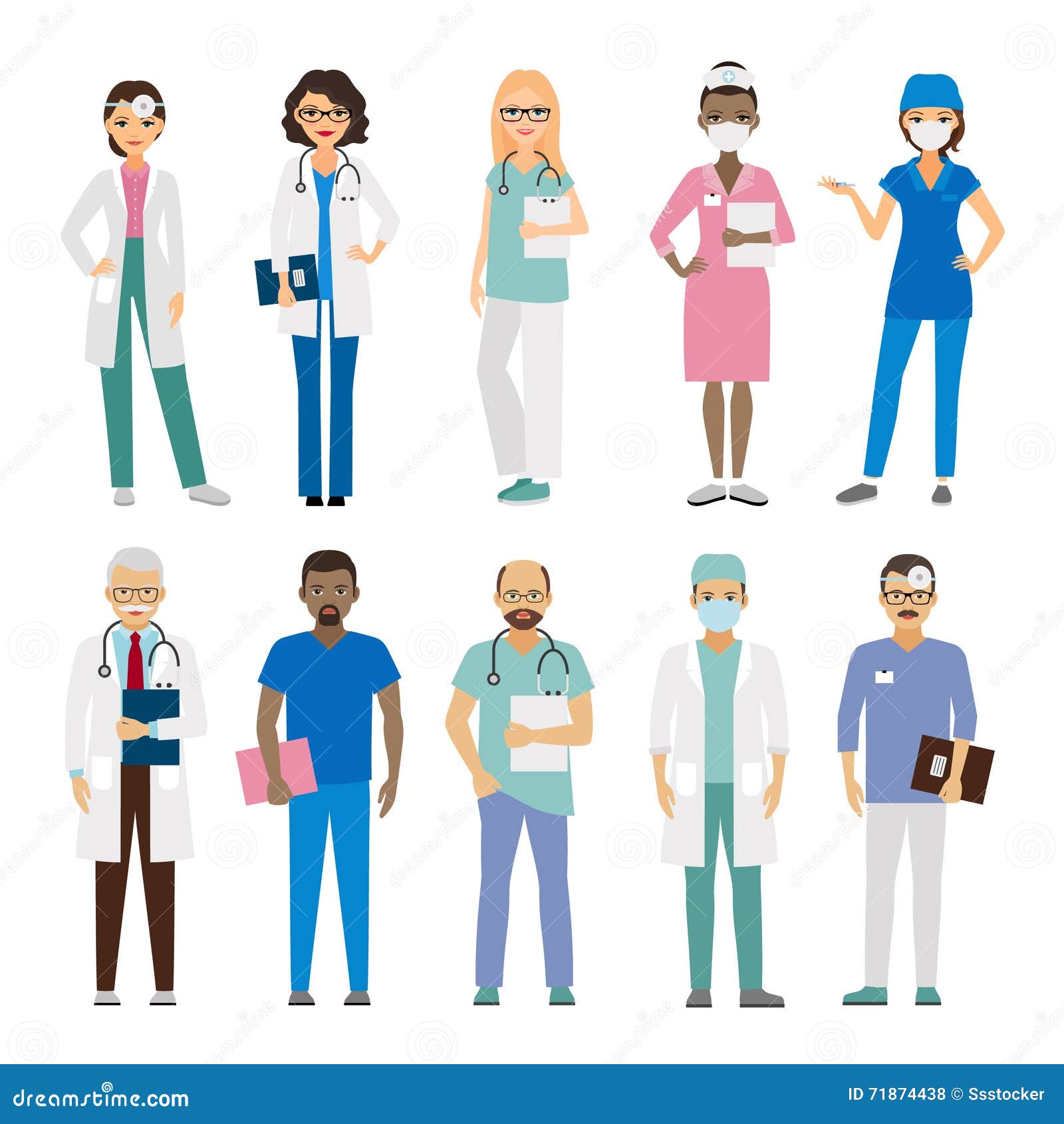 Hospital medical staff stock vector. Illustration of physician - 71874438