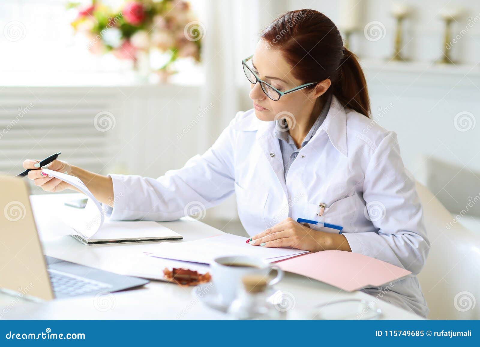 Doctor at work stock image. Image of cheerful, clinic - 115749685