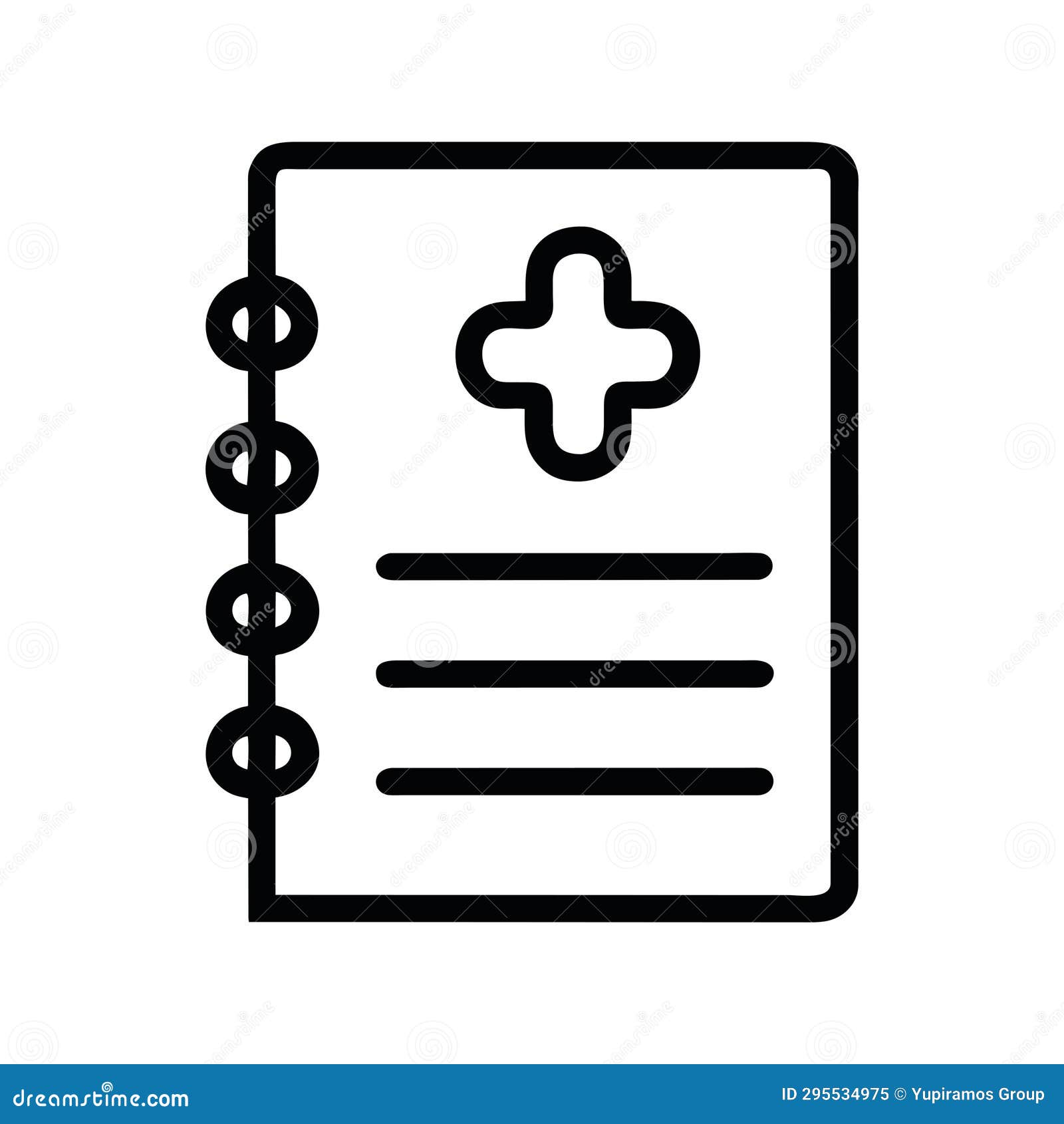 Hospital notebook icon stock vector. Illustration of book - 295534975