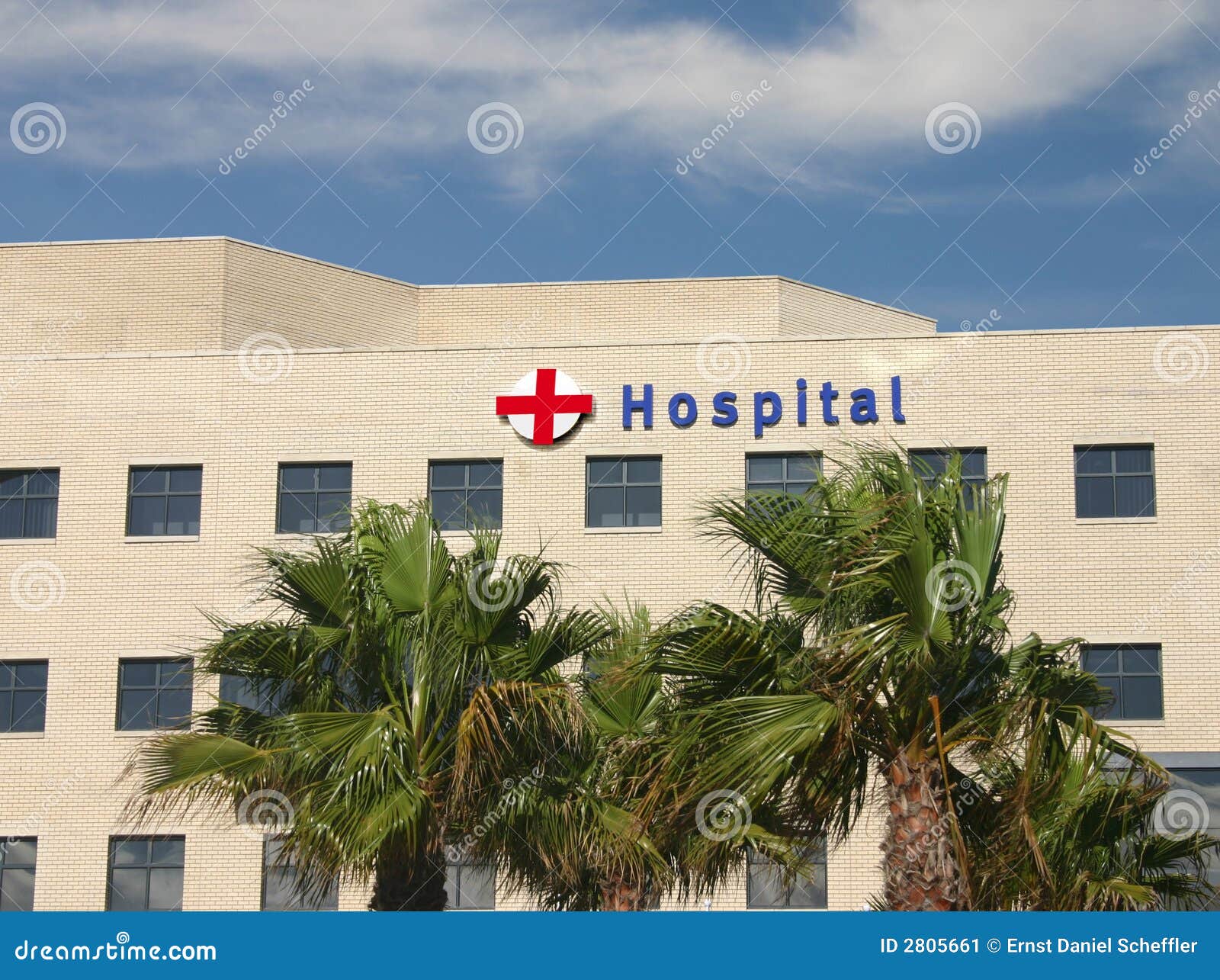 Hospital with palm trees stock image. Image of nurse, emergency - 2805661