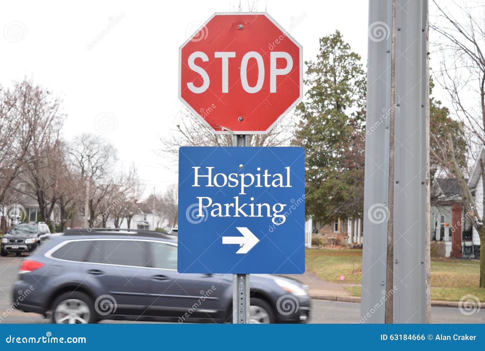 Hospital Parking this Way stock photo. Image of garage - 63184666