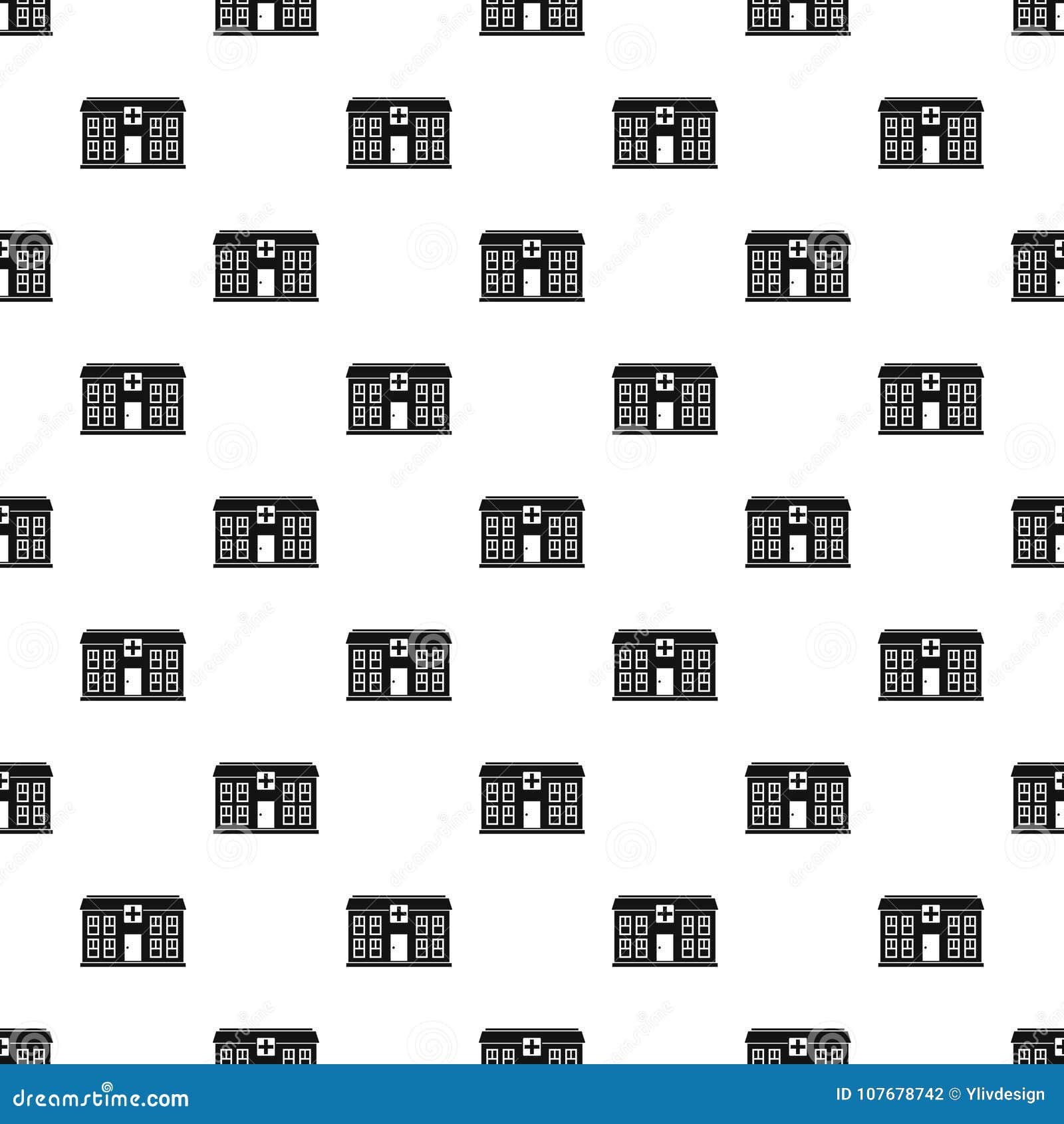 Hospital pattern vector stock vector. Illustration of exterior - 107678742