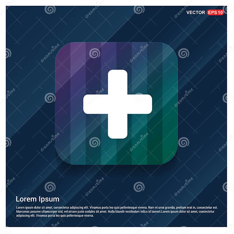 Hospital plus icon stock vector. Illustration of addition - 122483127