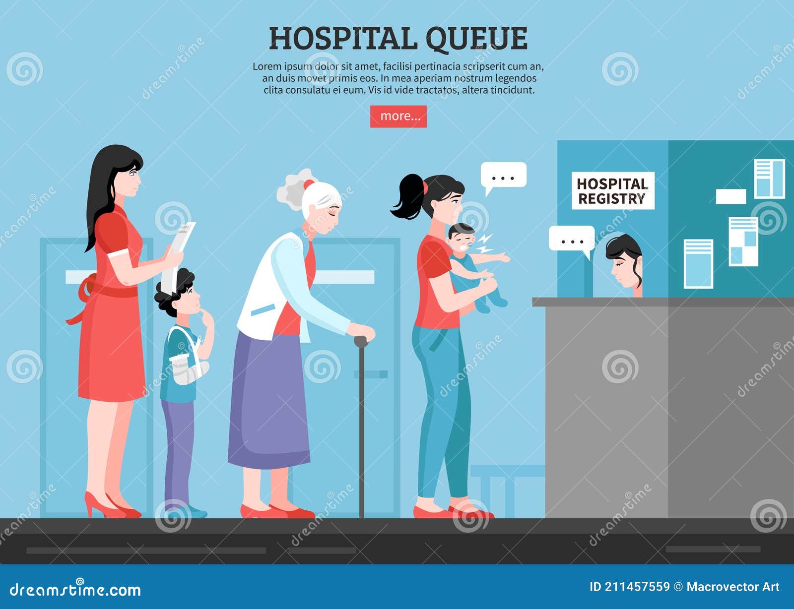 Hospital Queue Illustration Stock Vector - Illustration of cover ...