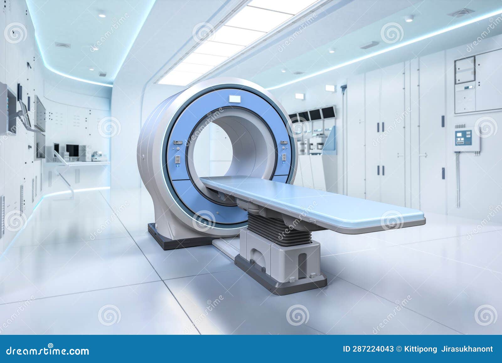 Hospital Radiology Room with Mri Scanner Machine Stock Illustration ...