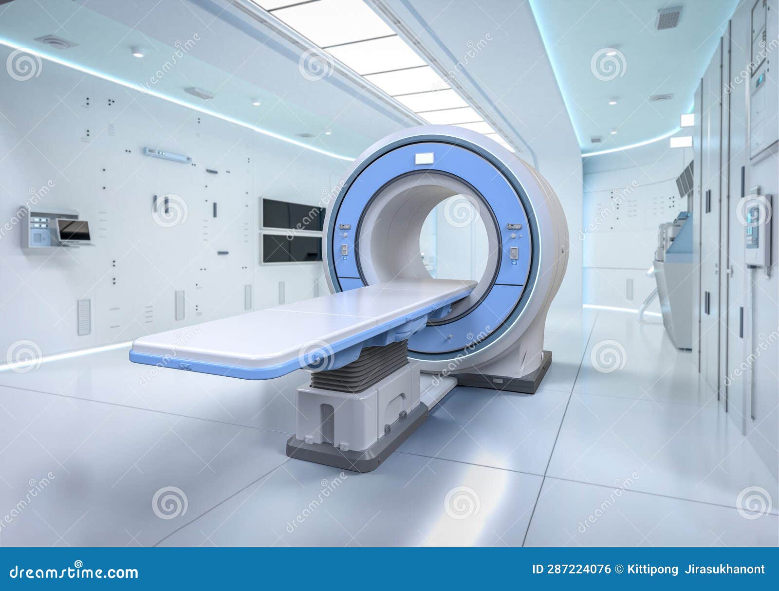 Hospital Radiology Room with Mri Scanner Machine Stock Illustration ...