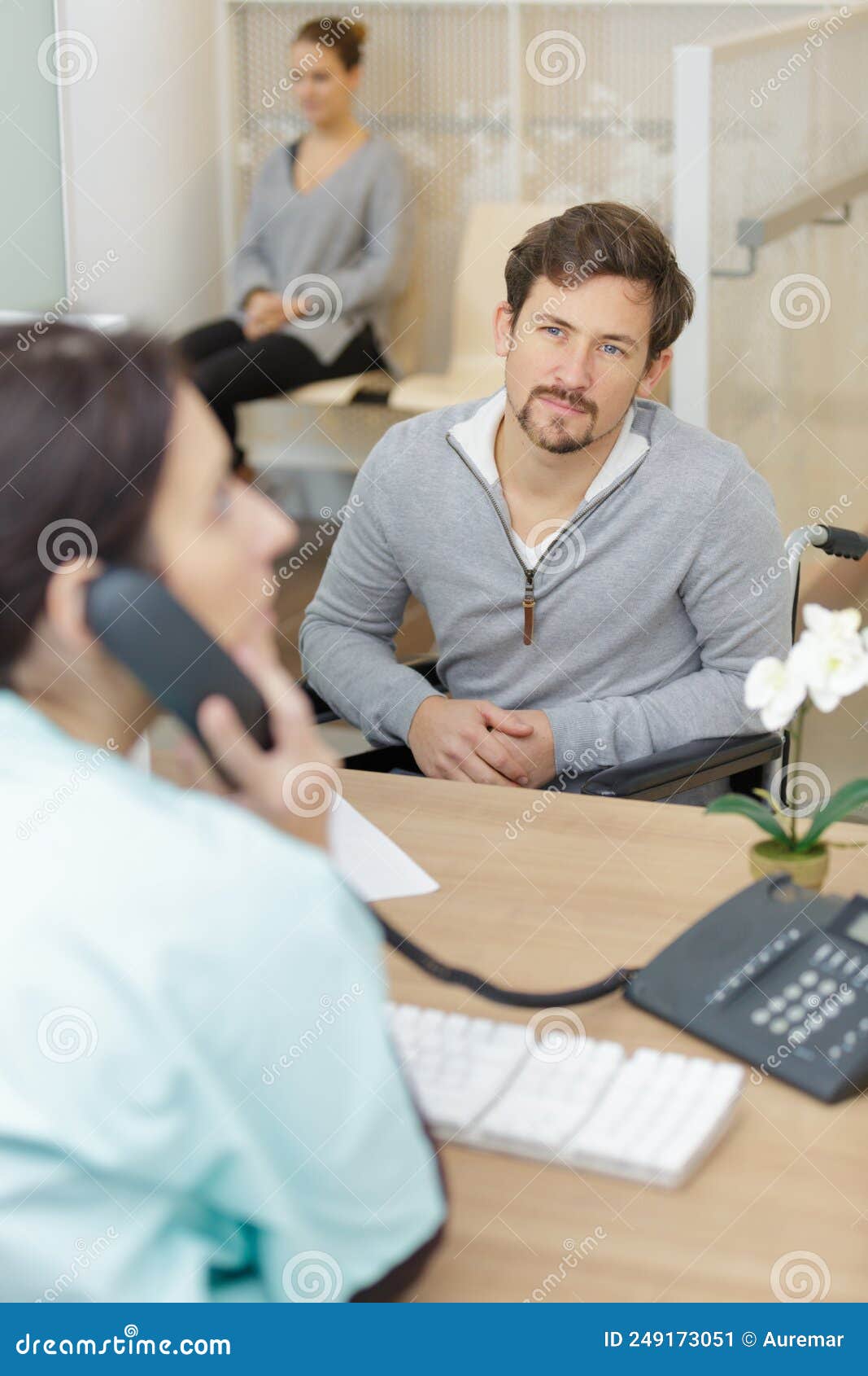 In Hospital at Reception Desk Stock Image - Image of female, duty ...