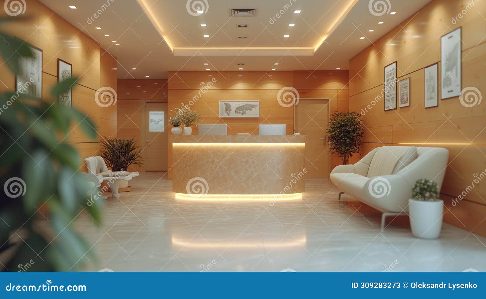 Hospital Reception Room Interior Stock Illustration - Illustration of ...