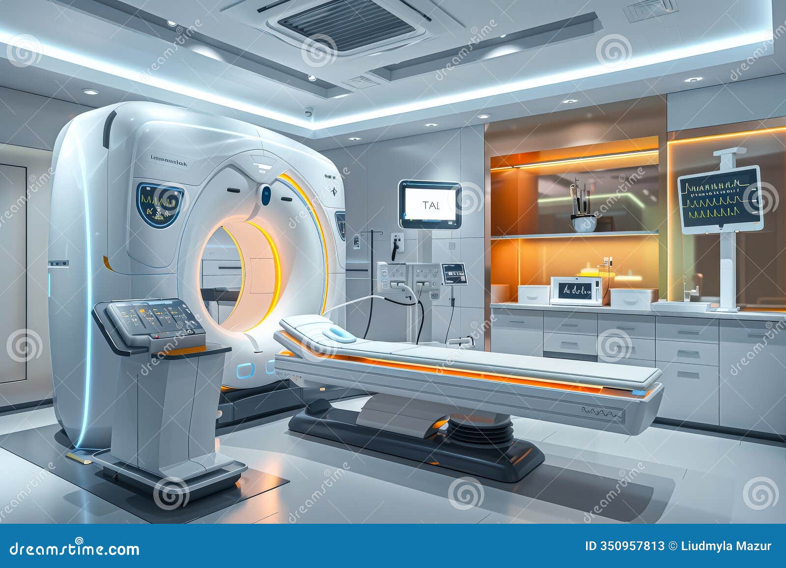 Hospital Room with a CT Scan Machine Stock Image - Image of scan ...
