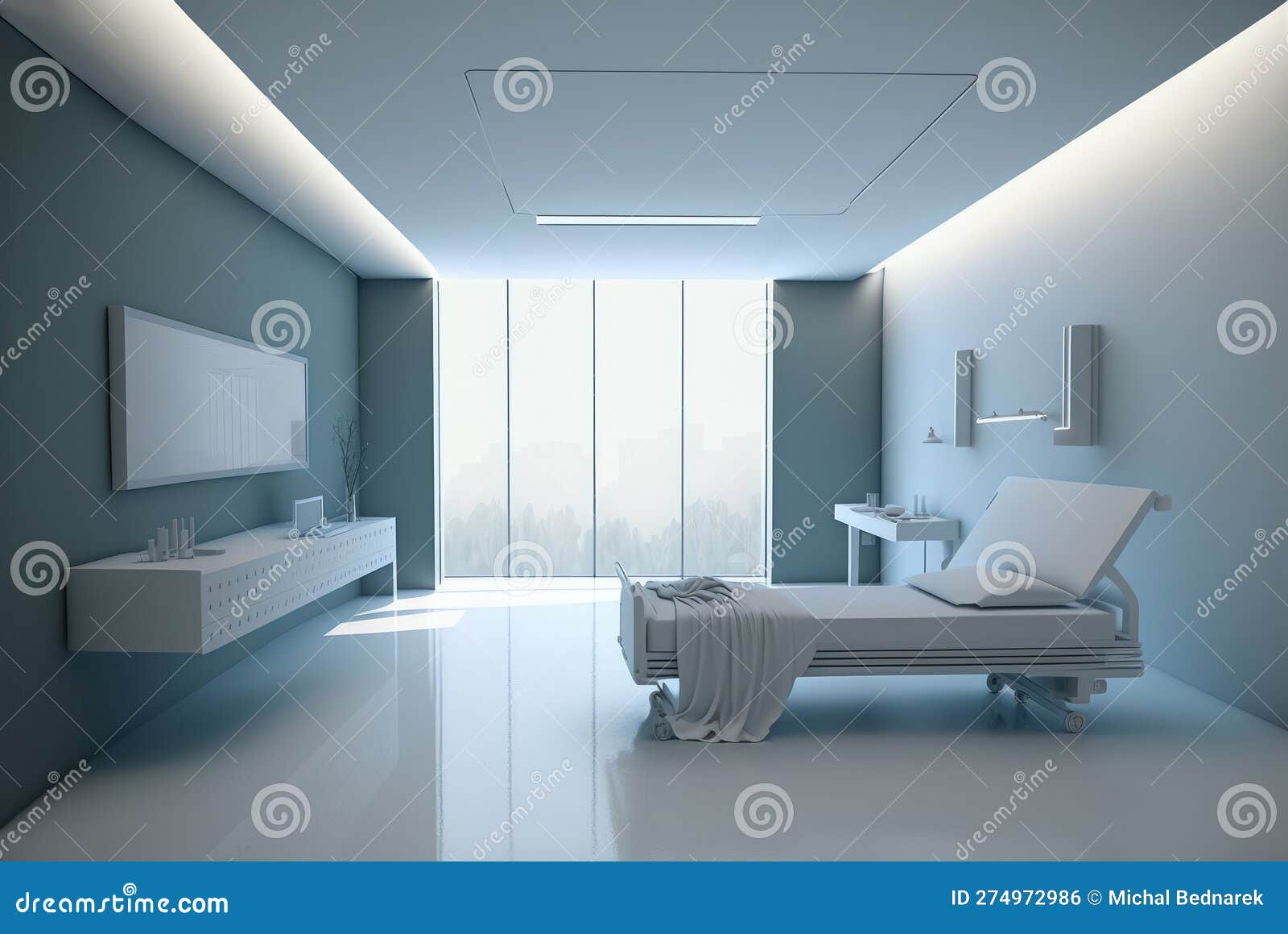 Hospital Room Interior, Minimalist and Clean. Generative AI Stock ...